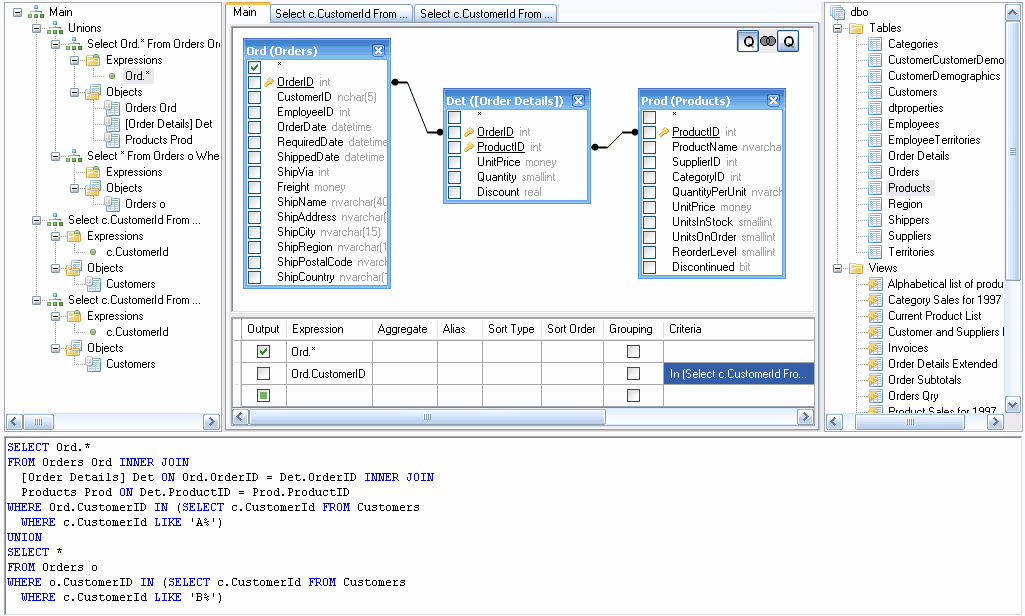 Active Query Builder For Net Visual Sql Query Building Component For Winforms And Aspnet