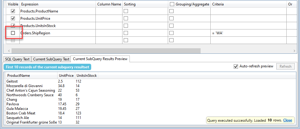 Creating A Simple SQL Query With Active Query Builder