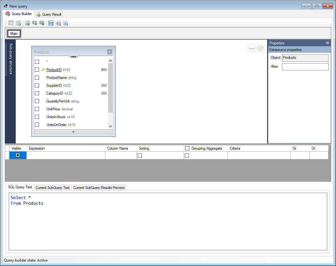 Creating A Simple SQL Query With Active Query Builder