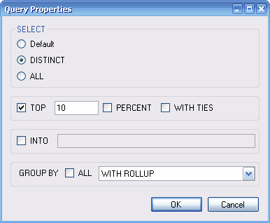 Defining SQL query properties in Active Query Builder - User's Guide